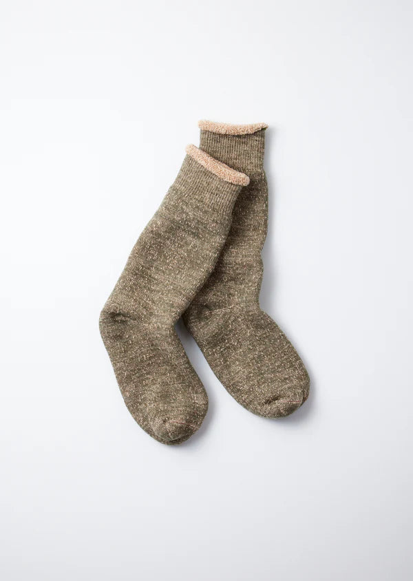 Double Face Crew Socks / Green & Brown – Fore & Wharf